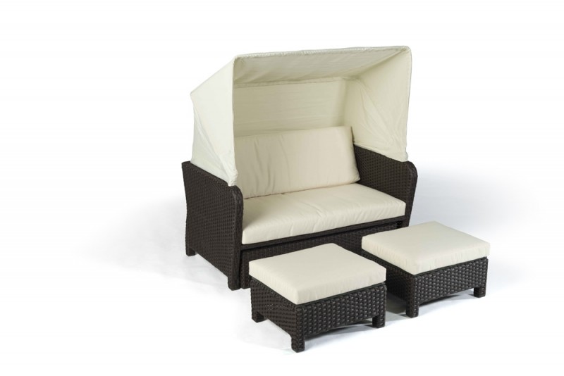 Rattan Lounge - Florida Strandkorb Braun - Gartenmöbel - Rattanmöbel