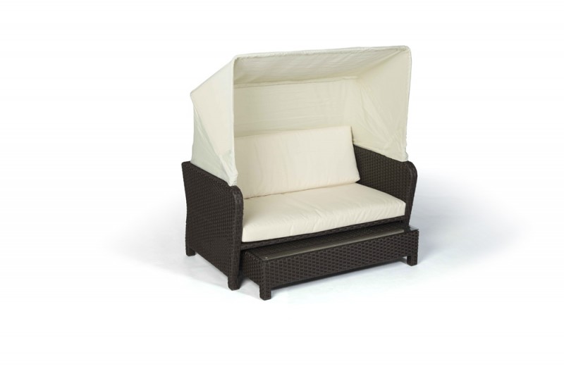 Rattan Lounge - Florida Strandkorb Braun - Gartenmöbel - Rattanmöbel